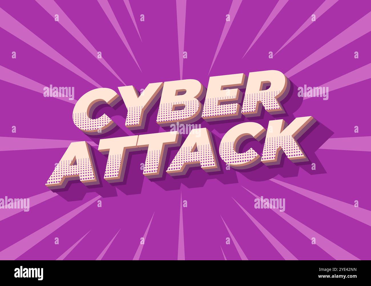Cyber attack. Text effect design in 3D and bold fonts for digital ads ...