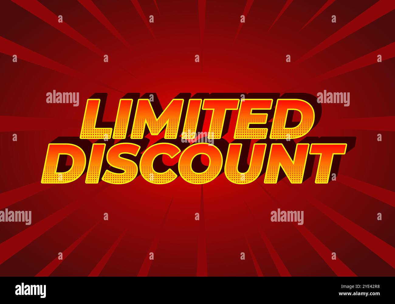 Limited discount. Text effect design in modern colors with 3D style ...