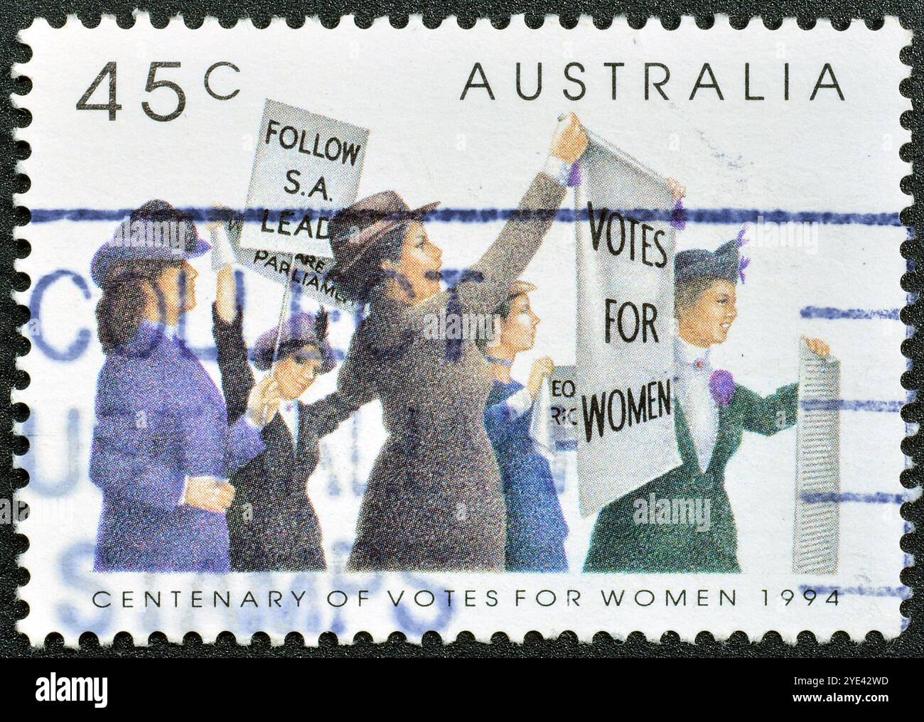 Cancelled postage stamp printed by Australia, that celebrates Centenary ...