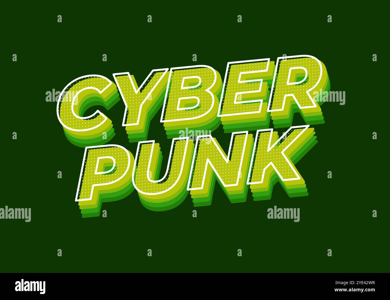 Cyber punk. Text effect design in bold fonts with 3D style Stock Vector ...