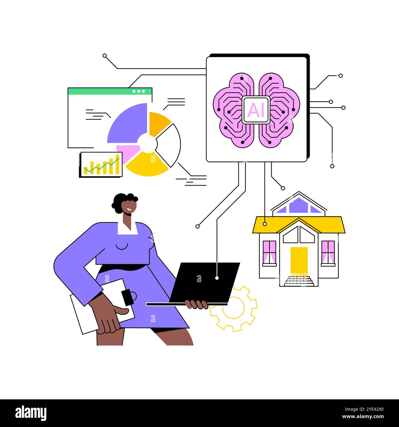 AI-Enhanced Market Analysis abstract concept vector illustration Stock ...