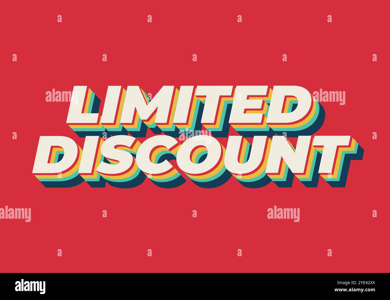 Limited discount. Text effect design in modern colors with 3D style ...