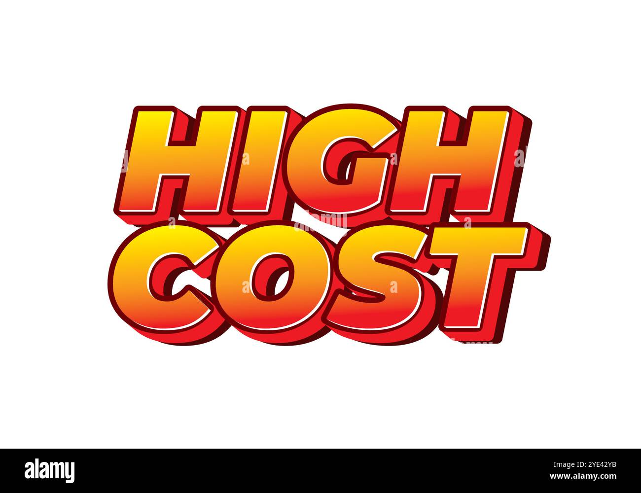 High cost. text effect design for promotional ads in 3D style Stock ...