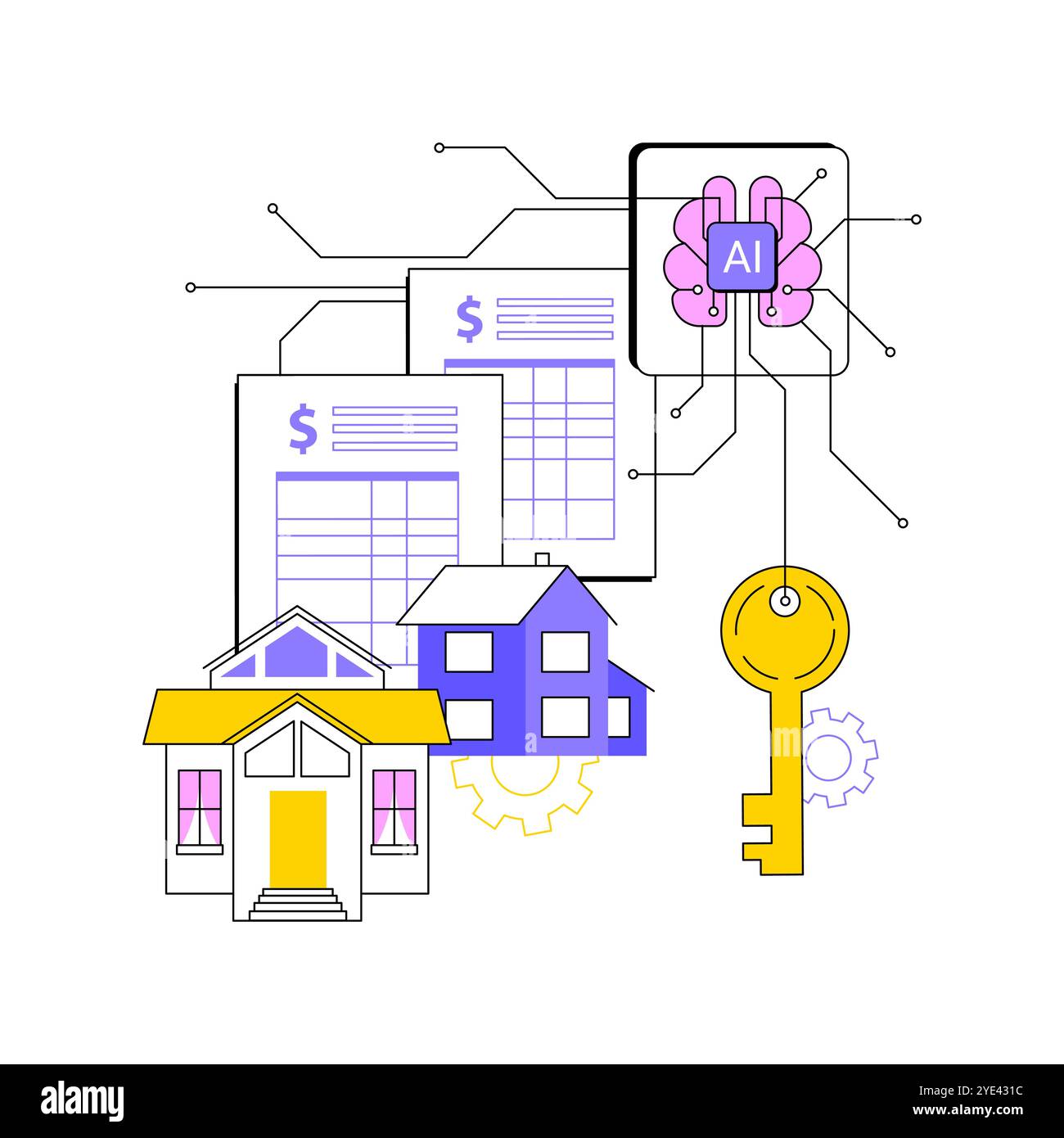 AI-Streamlined Property Management abstract concept vector illustration ...