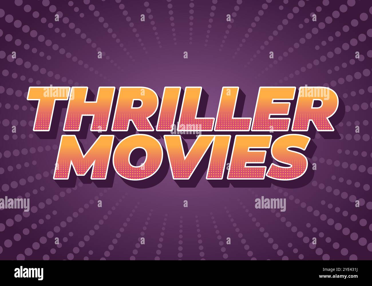 Thriller movies. Text effect design in modern colors and 3D style Stock ...