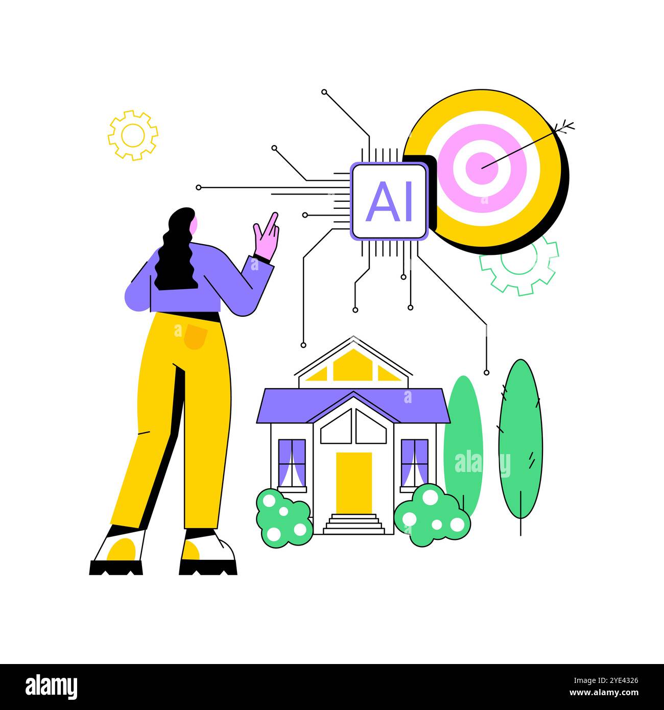 AI-Supported Real Estate Marketing abstract concept vector illustration ...
