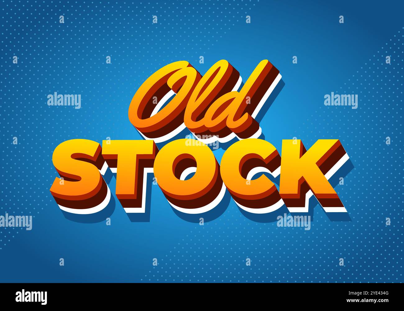 Old stock. Text effect design in 3D look with pop up colors for ...