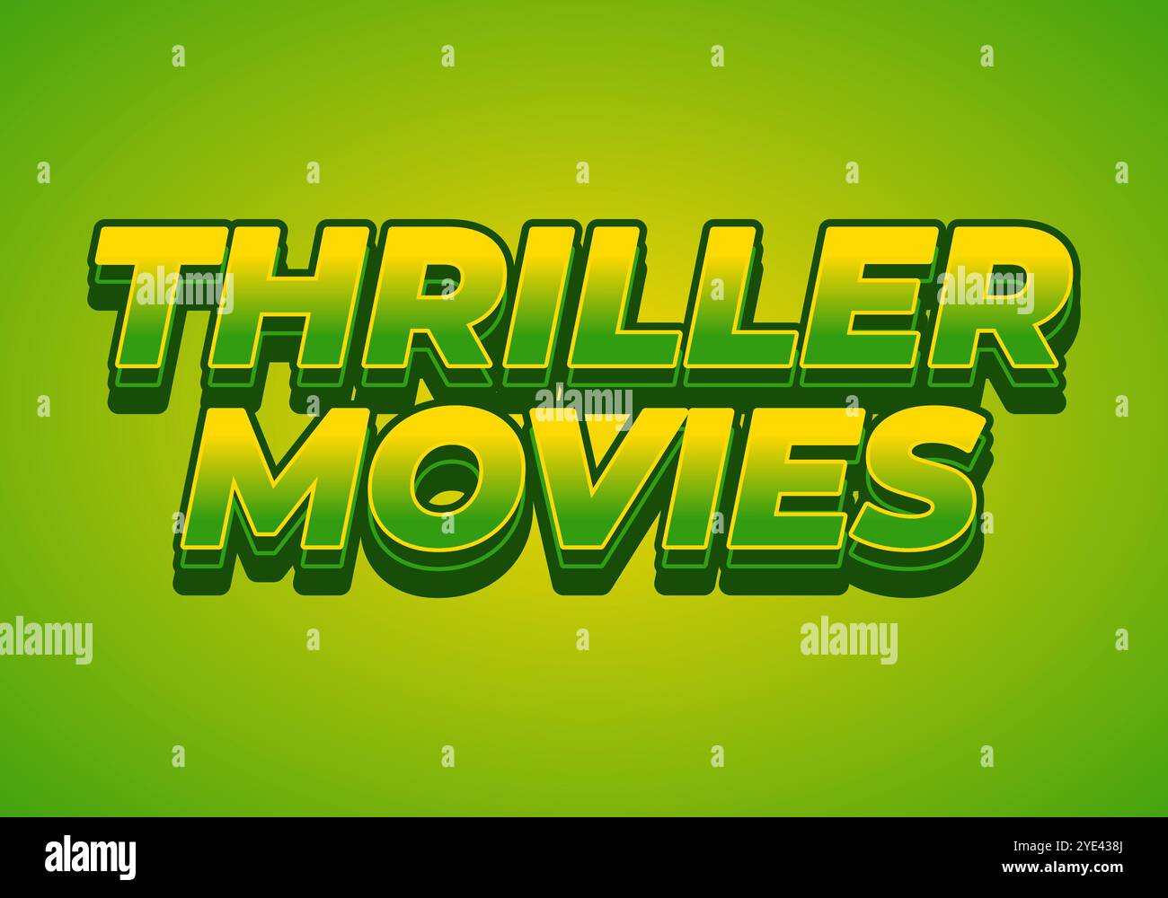 Thriller movies. Text effect design in modern colors and 3D style Stock ...