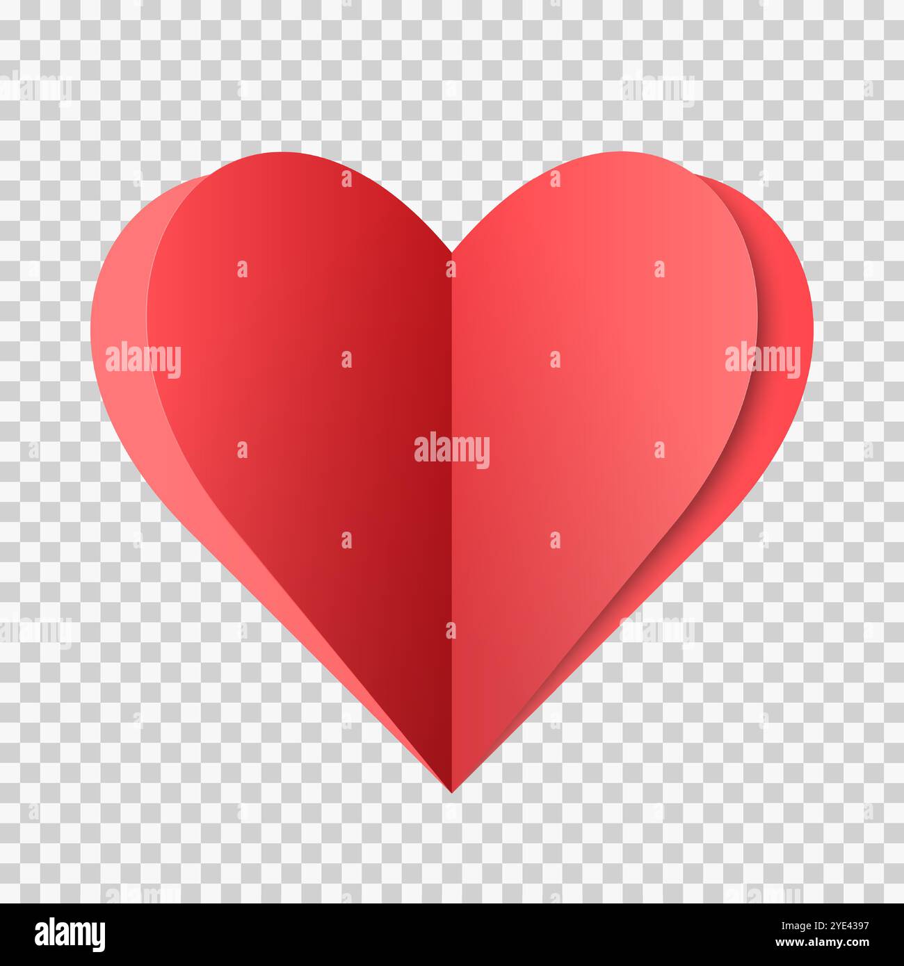 A paper heart sticker on a transparent background. The red heart icon ...