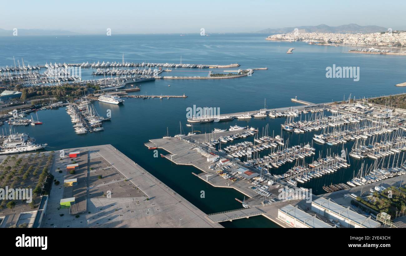 Aerial View of Marina in Athens Overlooking the Sea Stock Photo - Alamy