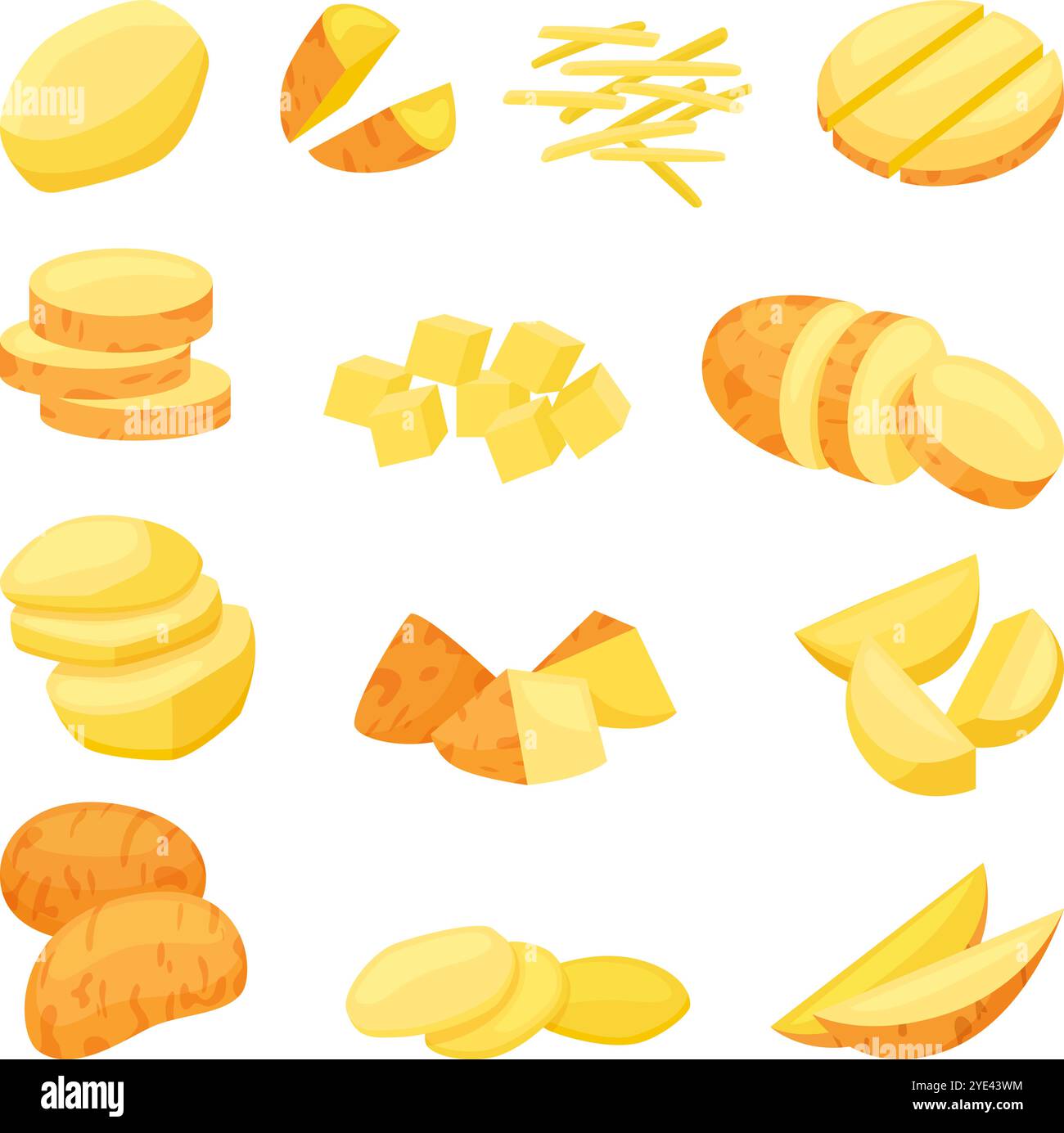 Cubes of potatoes Stock Vector Images - Alamy