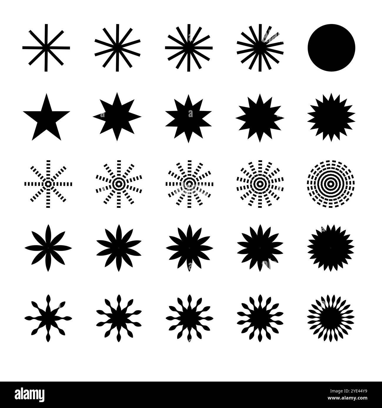 Snowflake and stars set vector illustration Stock Vector Image & Art ...