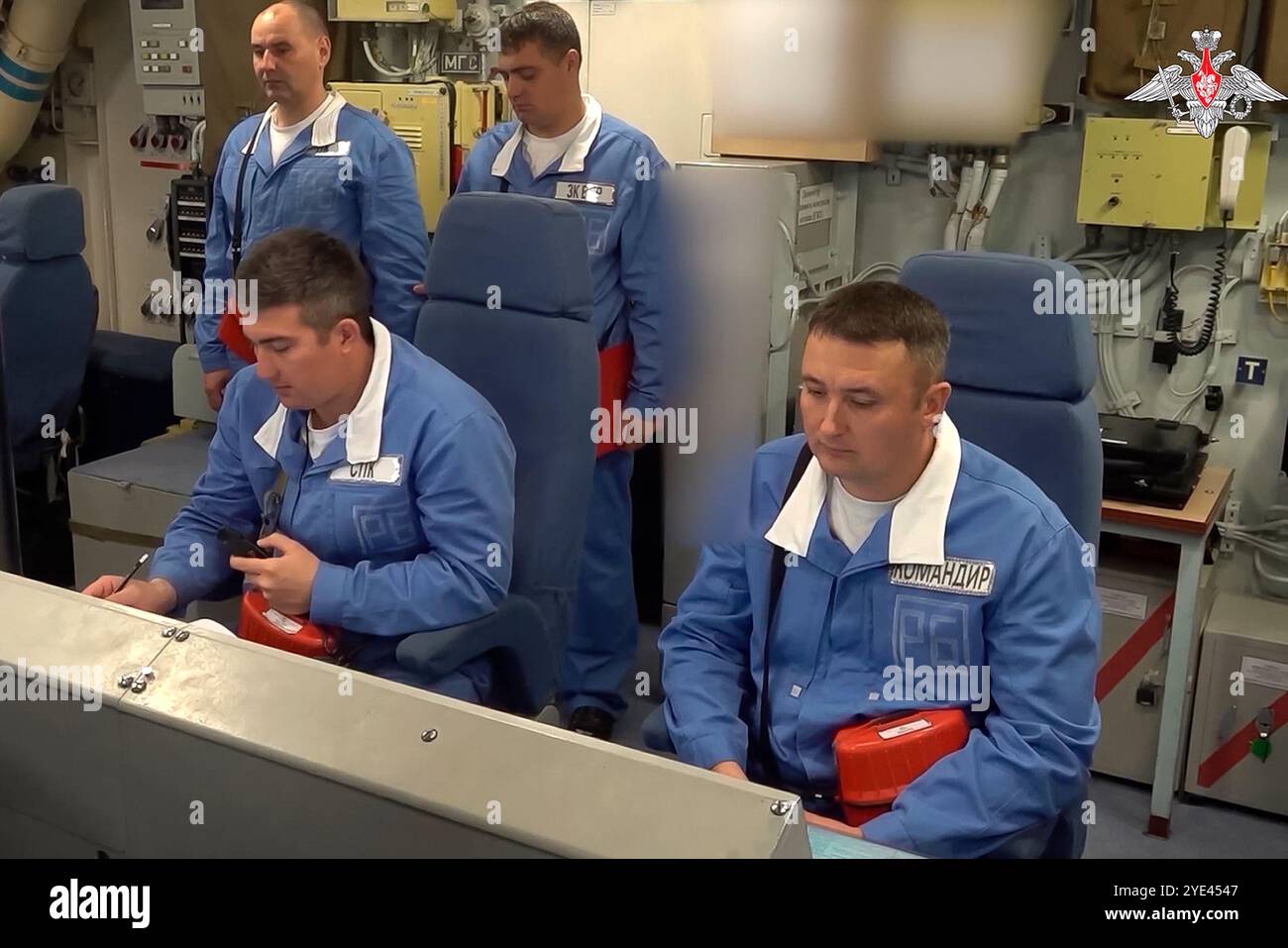 In this photo taken from video distributed by Russian Defense Ministry ...