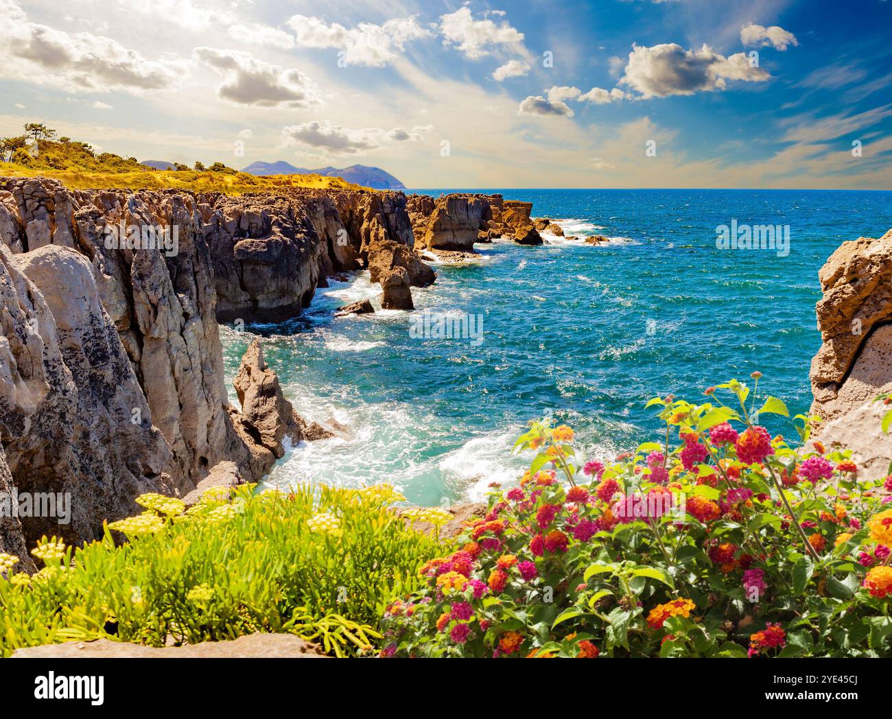 Scenic cliff landscape and sea in storm weather Stock Photo - Alamy