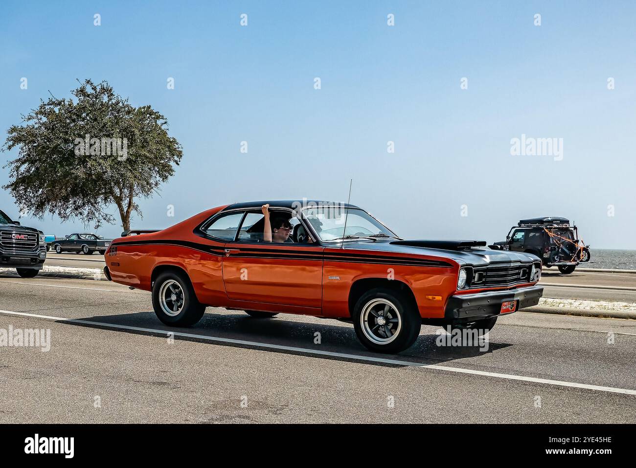 Gulfport, MS - October 04, 2023: Wide angle front corner view of a 1973 ...