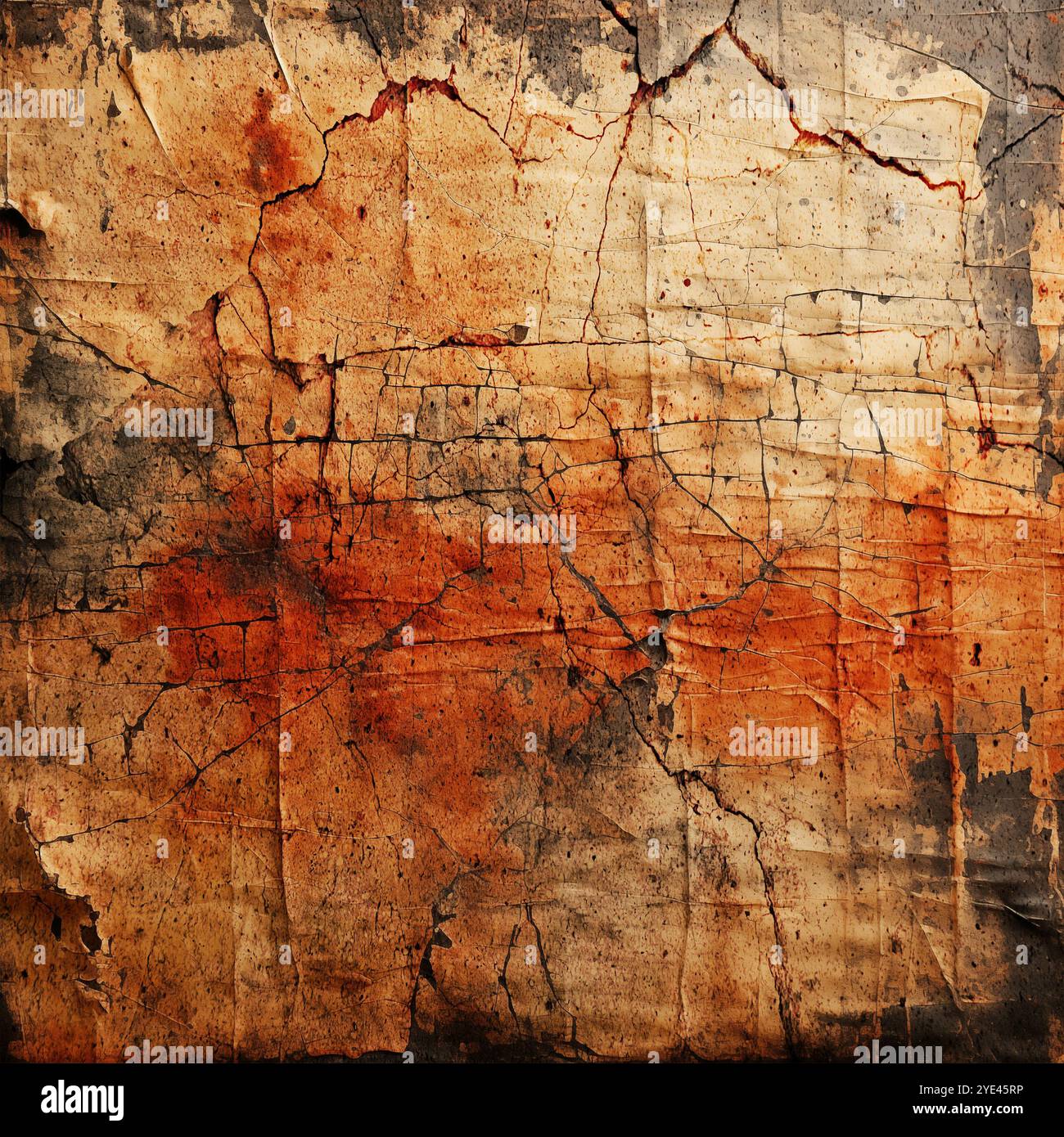 Ancient wall with rough cracked paint, old fresco texture background ...