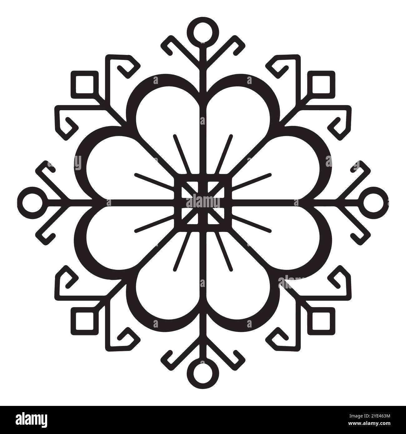 Old baltic flower vector sign. Folk star symbol Stock Vector Image ...