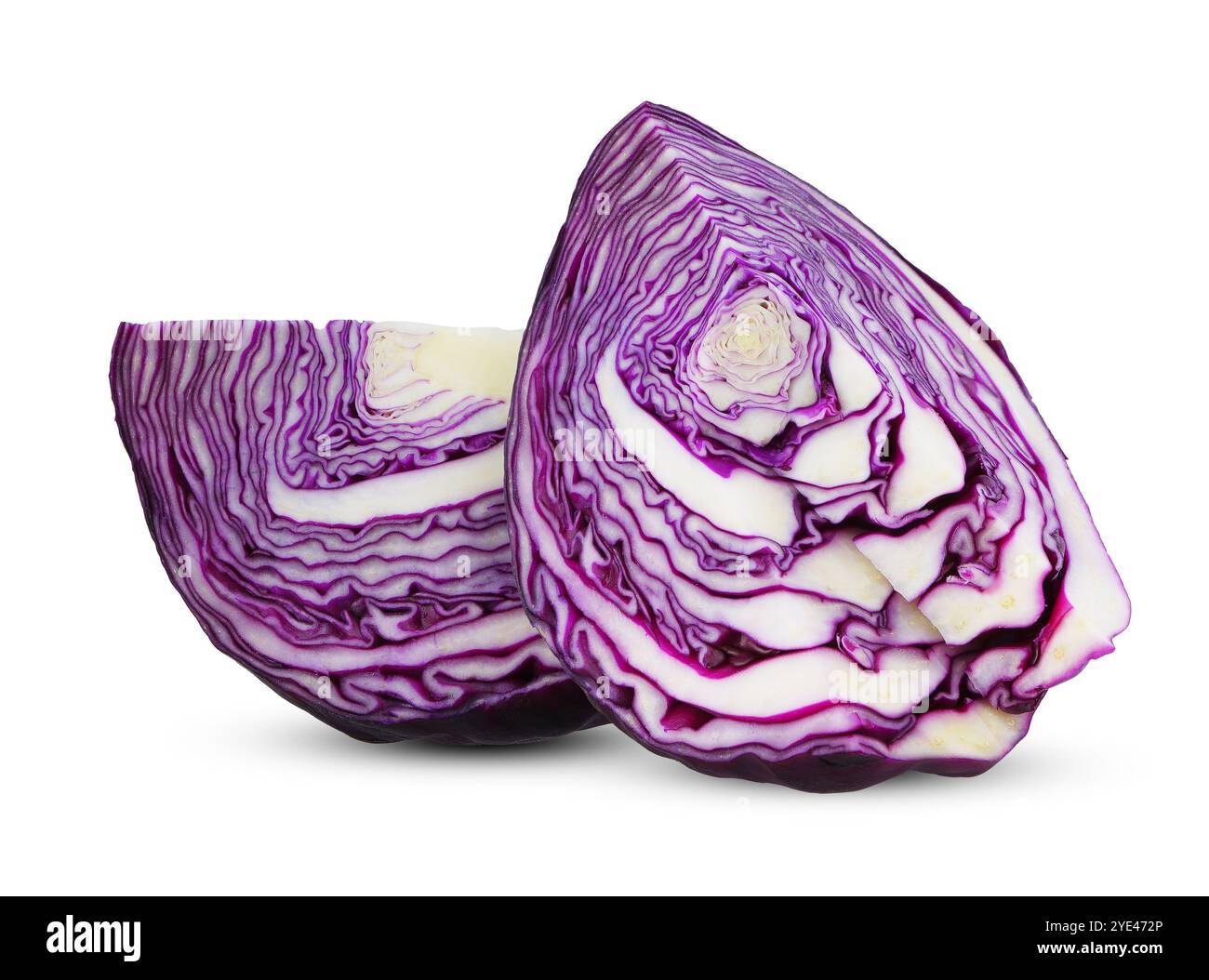 Sliced red cabbage vegetable isolated on white background. cabbage ...