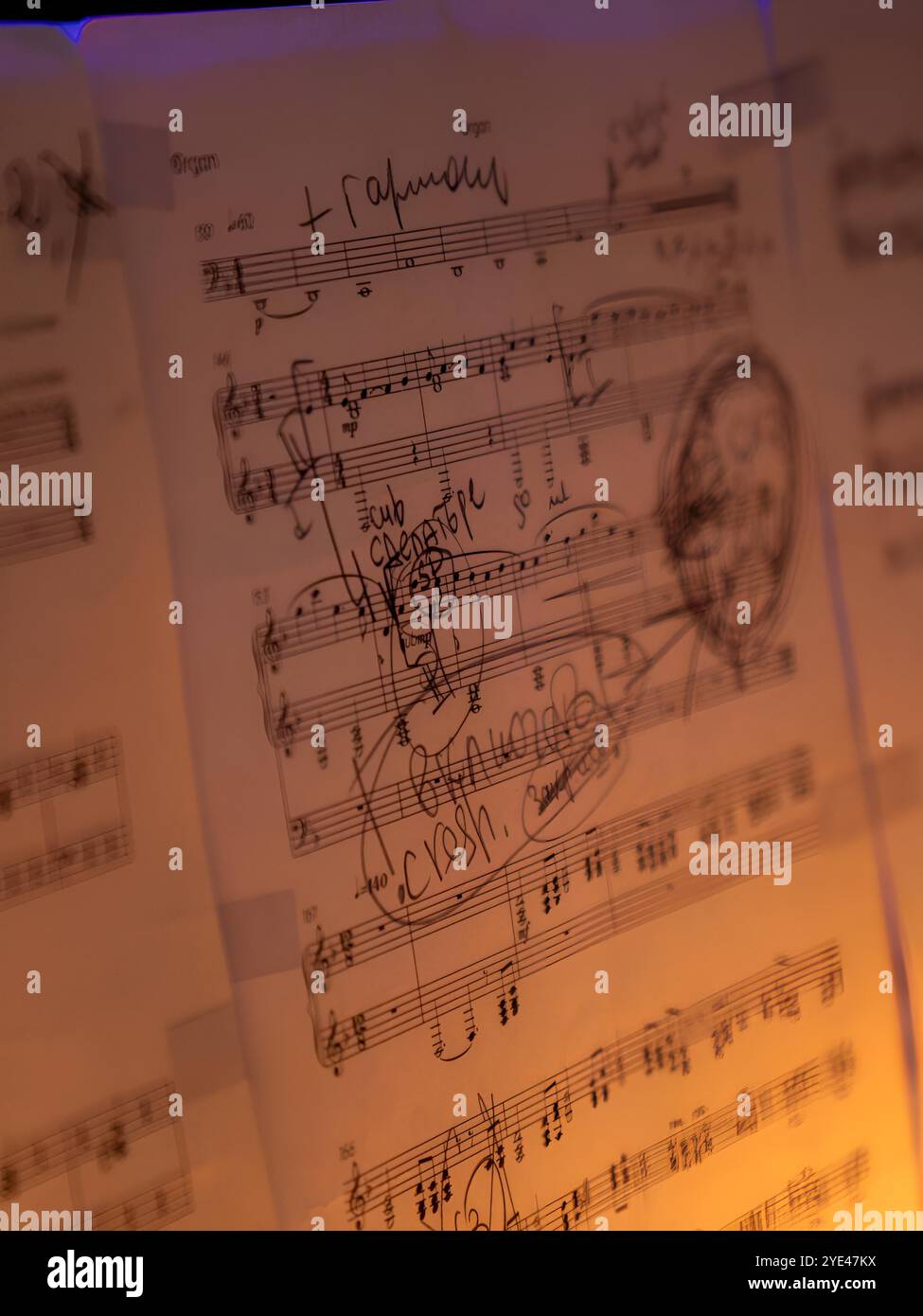 Music sheets. Melodies written with different musical symbols as ...