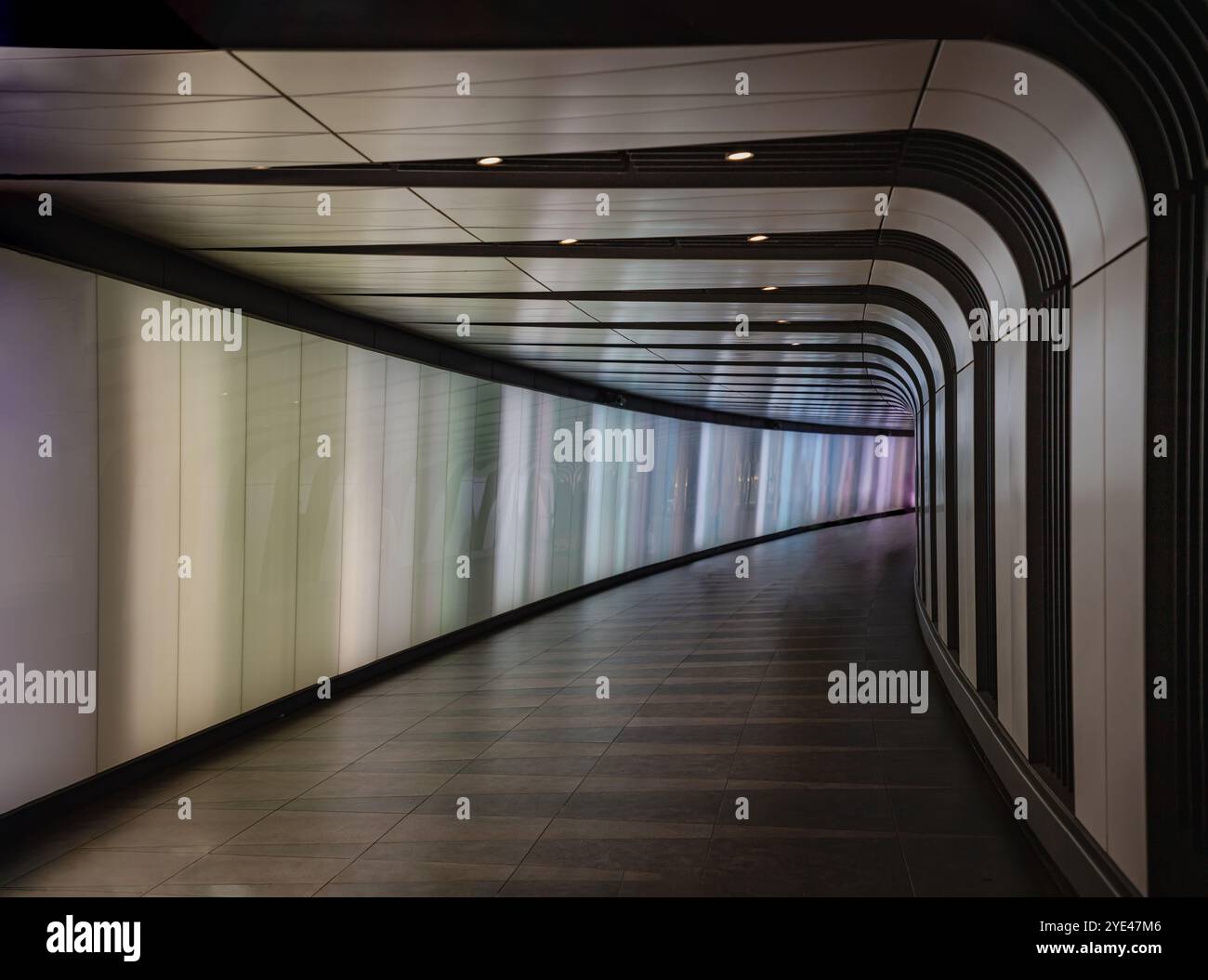 London, England - Oct 18, 2023 - Underground pedestrian foot tunnel ...
