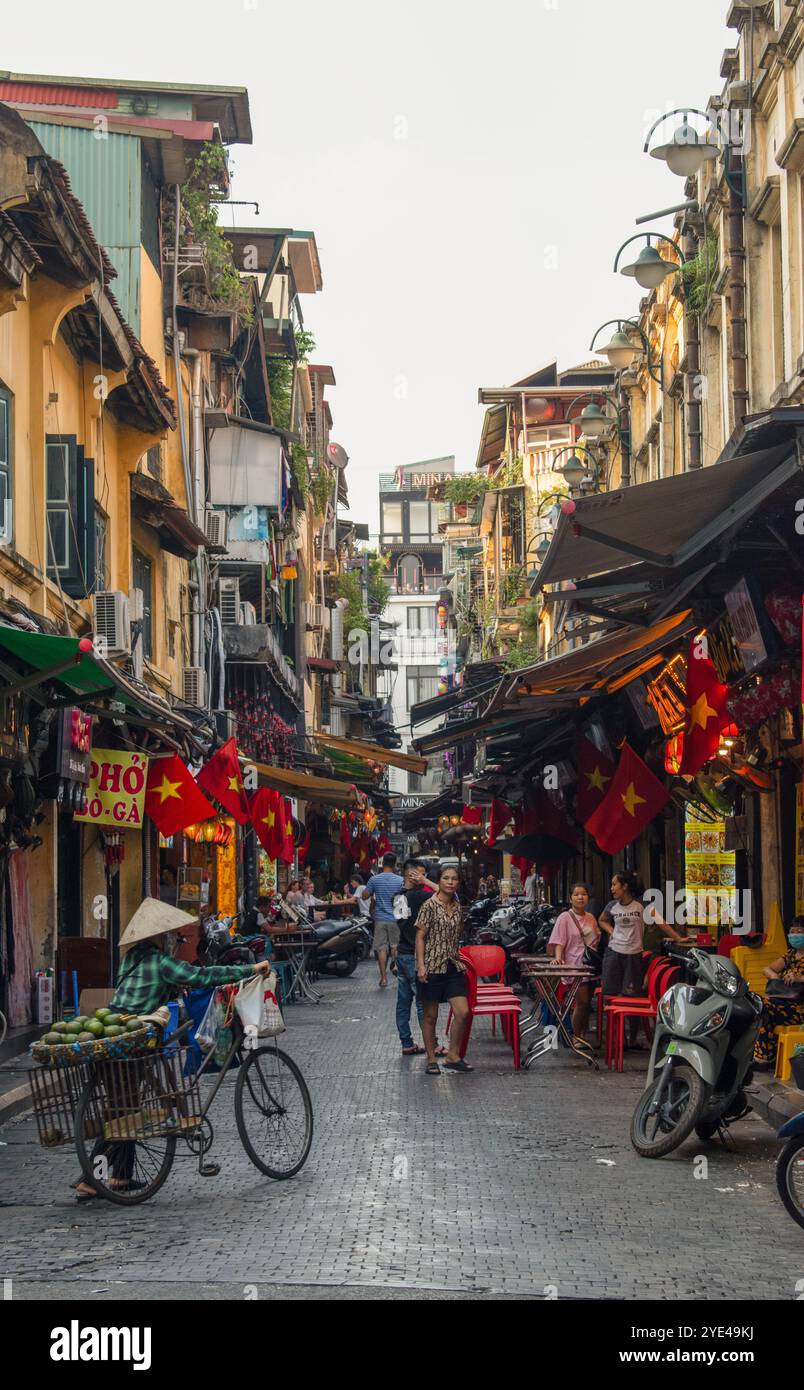 Hanoi, Vietnam: daily life, traffic and skyline in the crowded streets ...