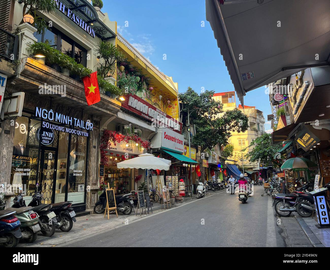 Hanoi, Vietnam: daily life, traffic and skyline in the crowded streets ...