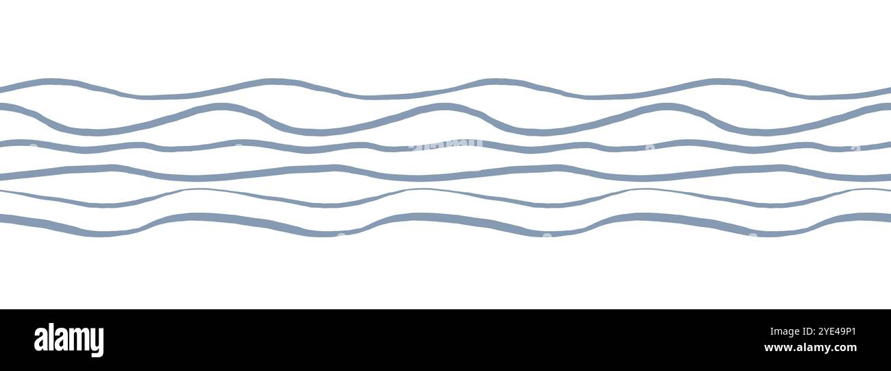 Wave seamless border. Illustration of pattern with sea or marine on ...