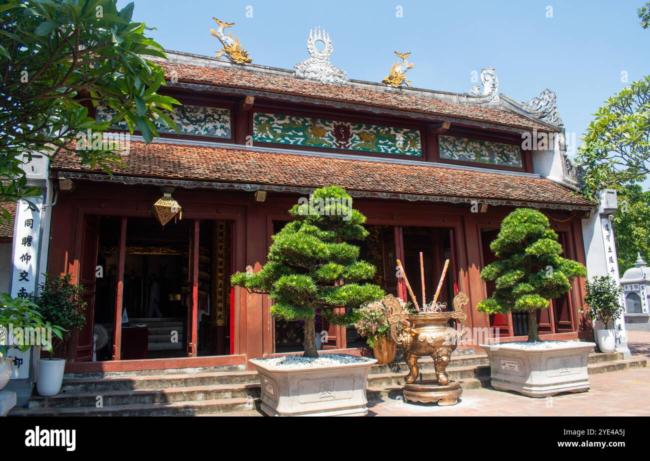 Hanoi, Vietnam: Ngoc Son Temple (Jade Mountain Temple) built in 19th century on a islet in Hoan ...
