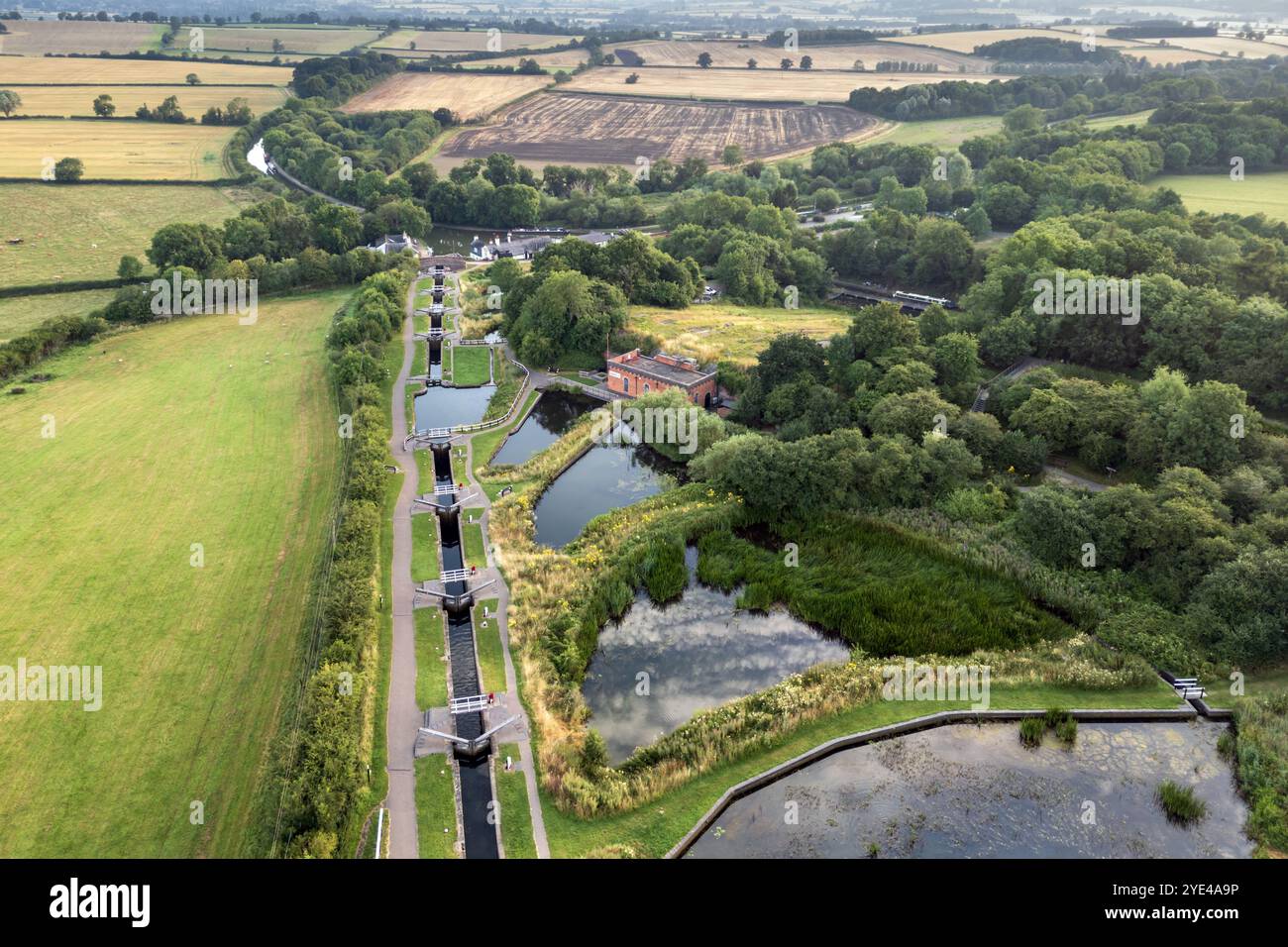 Aerial view canal lock lock hi-res stock photography and images - Alamy