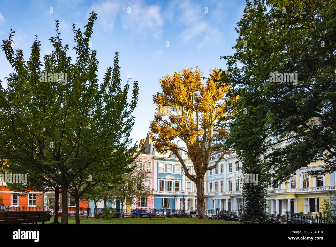 Colourful Italianate terraced houses at Chalcot Square Gardens ...