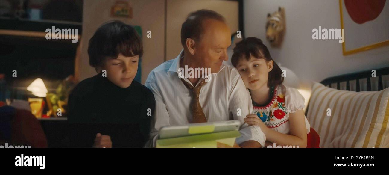 GOODRICH, from left: Jacob Kopera, Michael Keaton, Vivien Lyra Blair ...