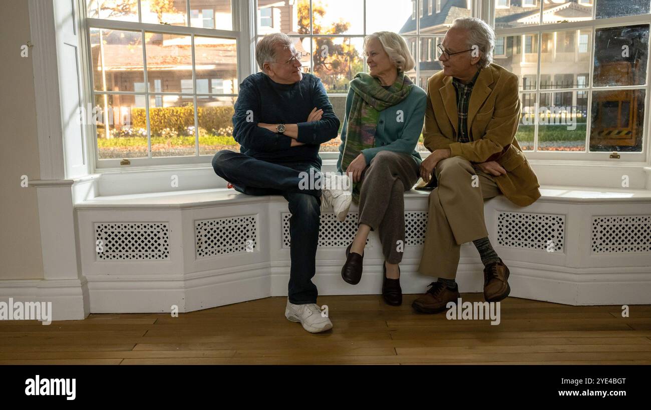 HERE, from left: director Robert Zemeckis, Robin Wright, Tom Hanks, on ...