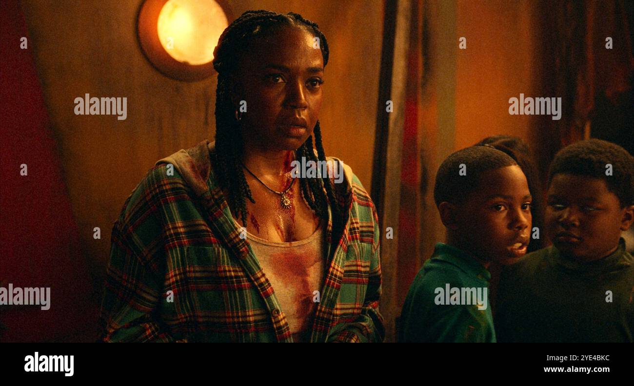 MR. CROCKET, from left: Jerrika Hinton, Ayden Gavin, Jabari Striblin ...