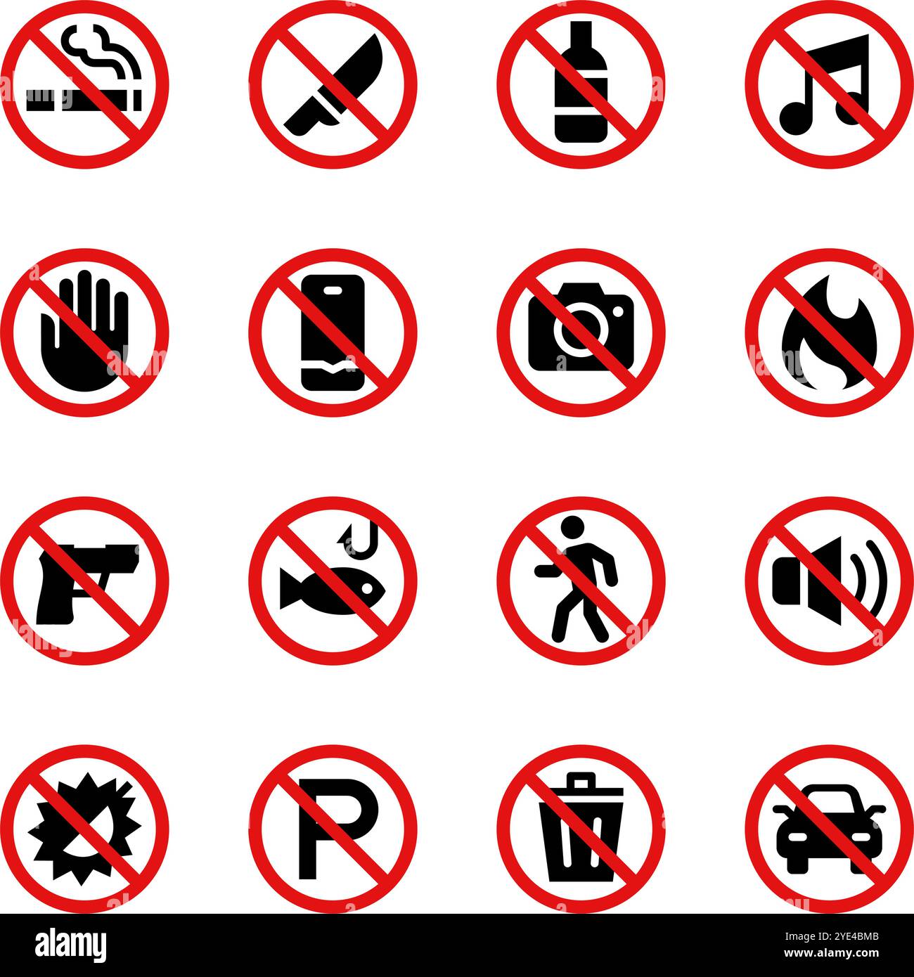 no,ban,prohibition sign set,vector and illustration Stock Vector Image ...