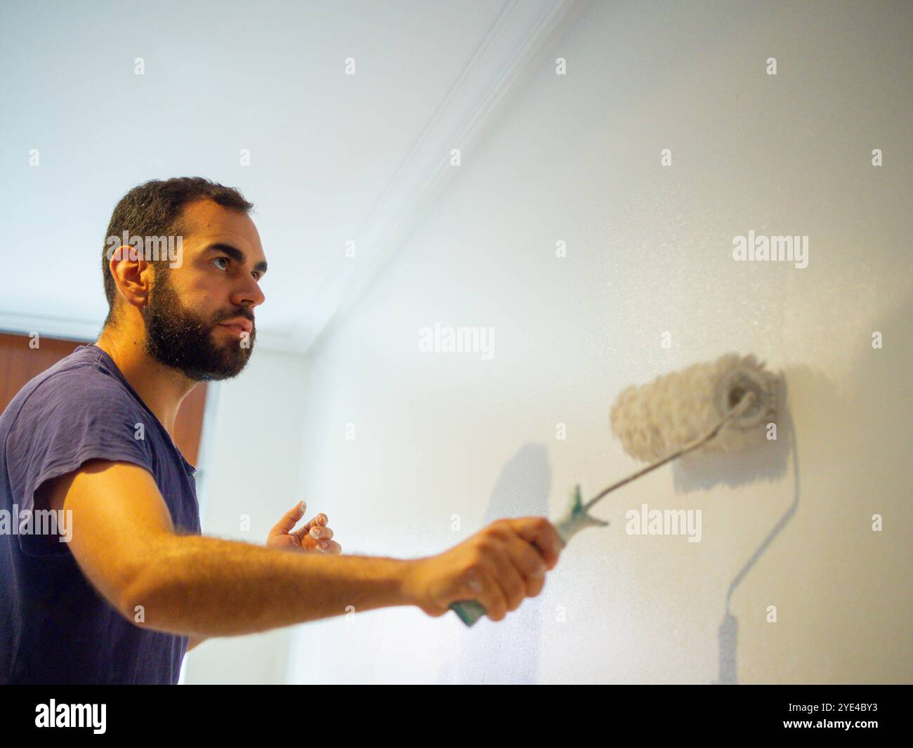 Painter using roller hi-res stock photography and images - Alamy
