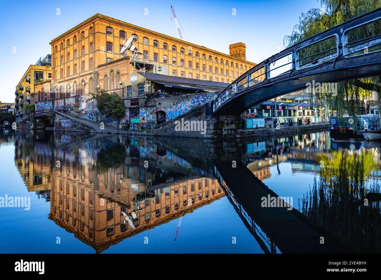 Camden Lock bridge over Regent's Canal in Camden Town, London, England ...