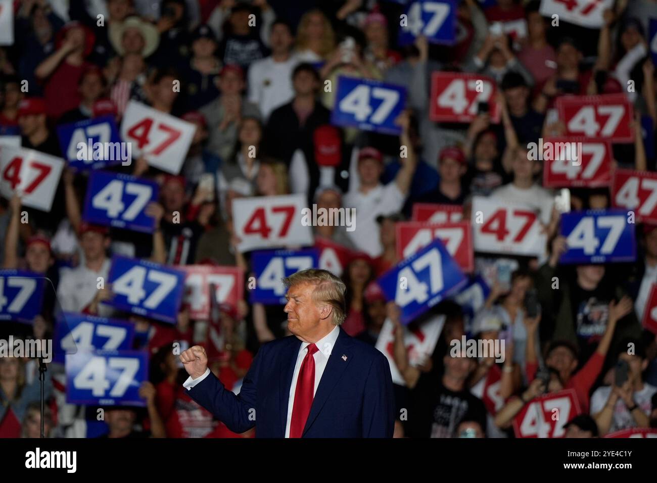 Republican presidential nominee former President Donald Trump arrives ...