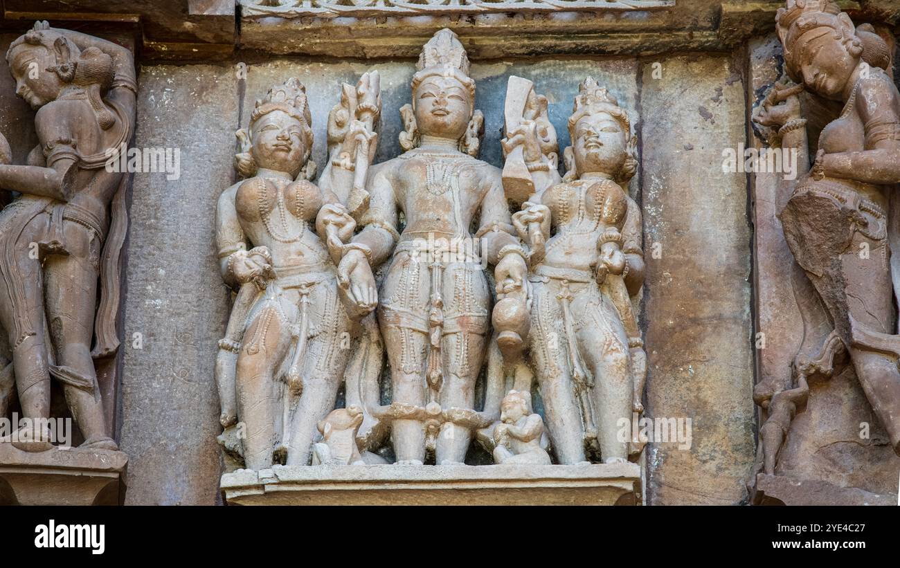 Beautiful sculptures of couples,Khajuraho, a UNESCO World Heritage Site ...