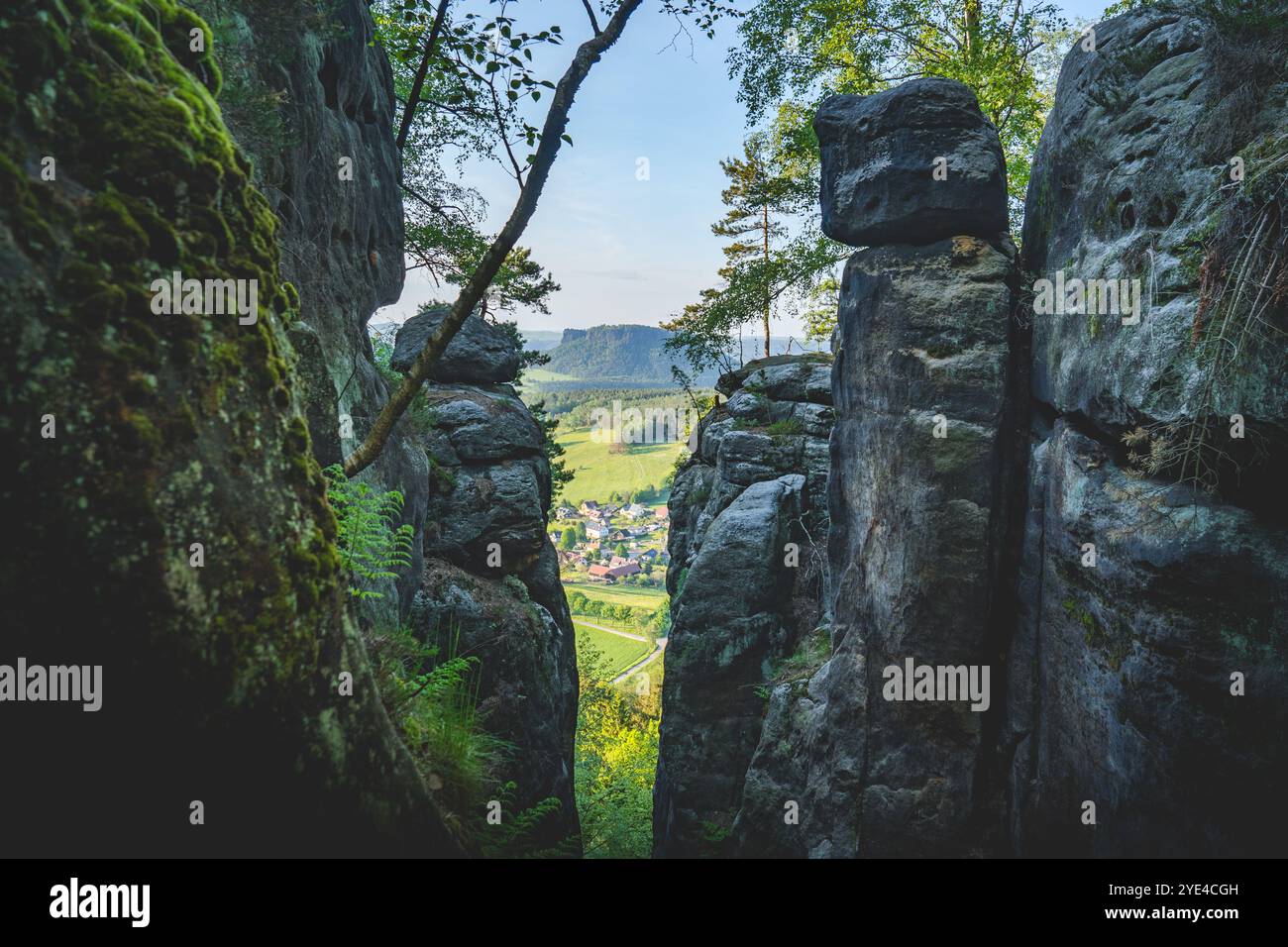 village between sandstone cliffs Stock Photo - Alamy