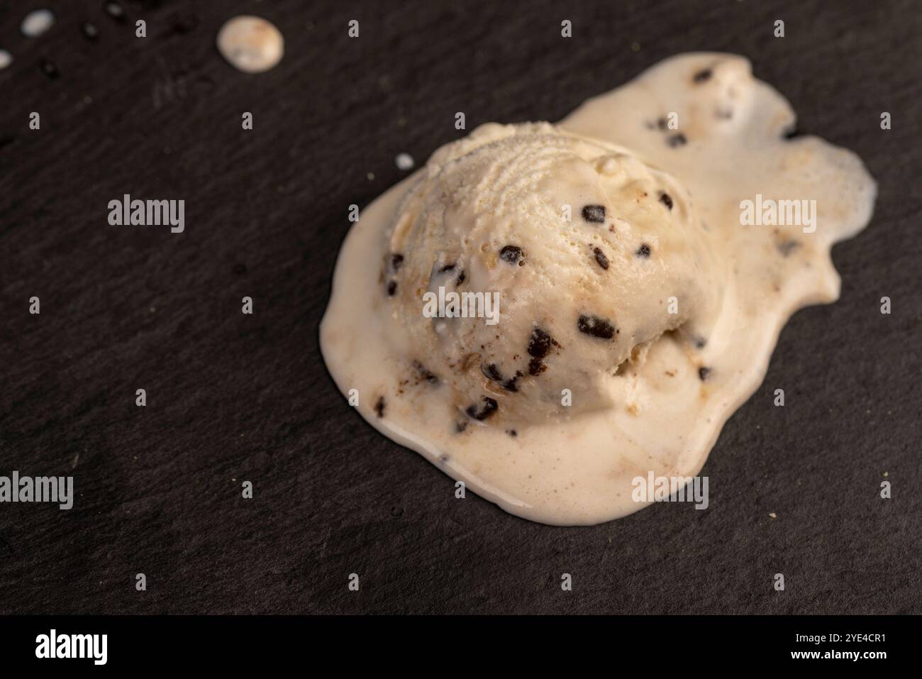 creamy ice cream with pieces of chocolate , ice cream with the addition ...
