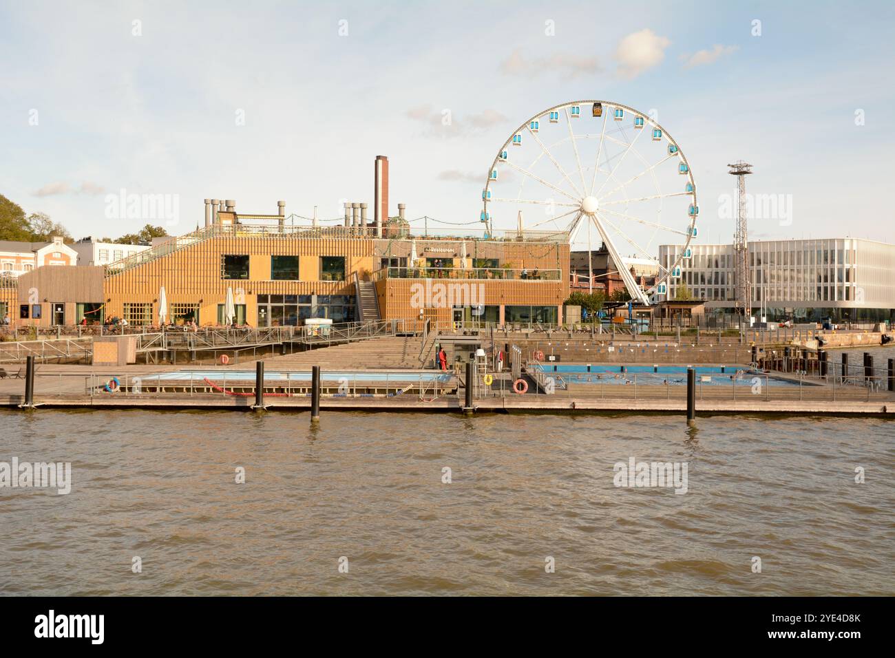 South Harbour urban landscape in Helsinki Finland with Allas See Pool ...