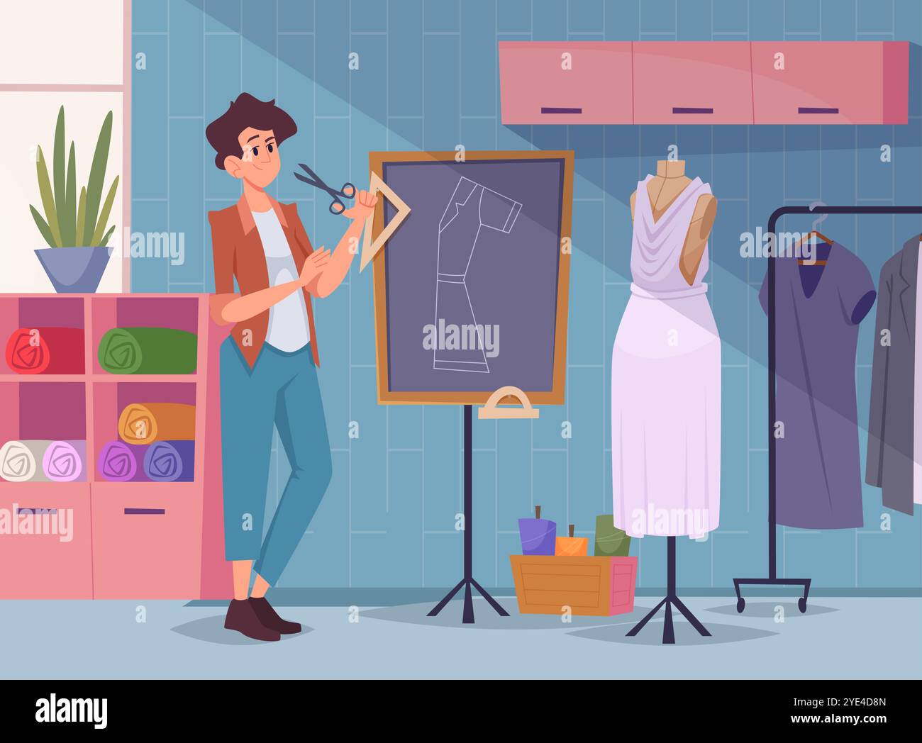 Tailor cartoon illustration hi-res stock photography and images - Alamy