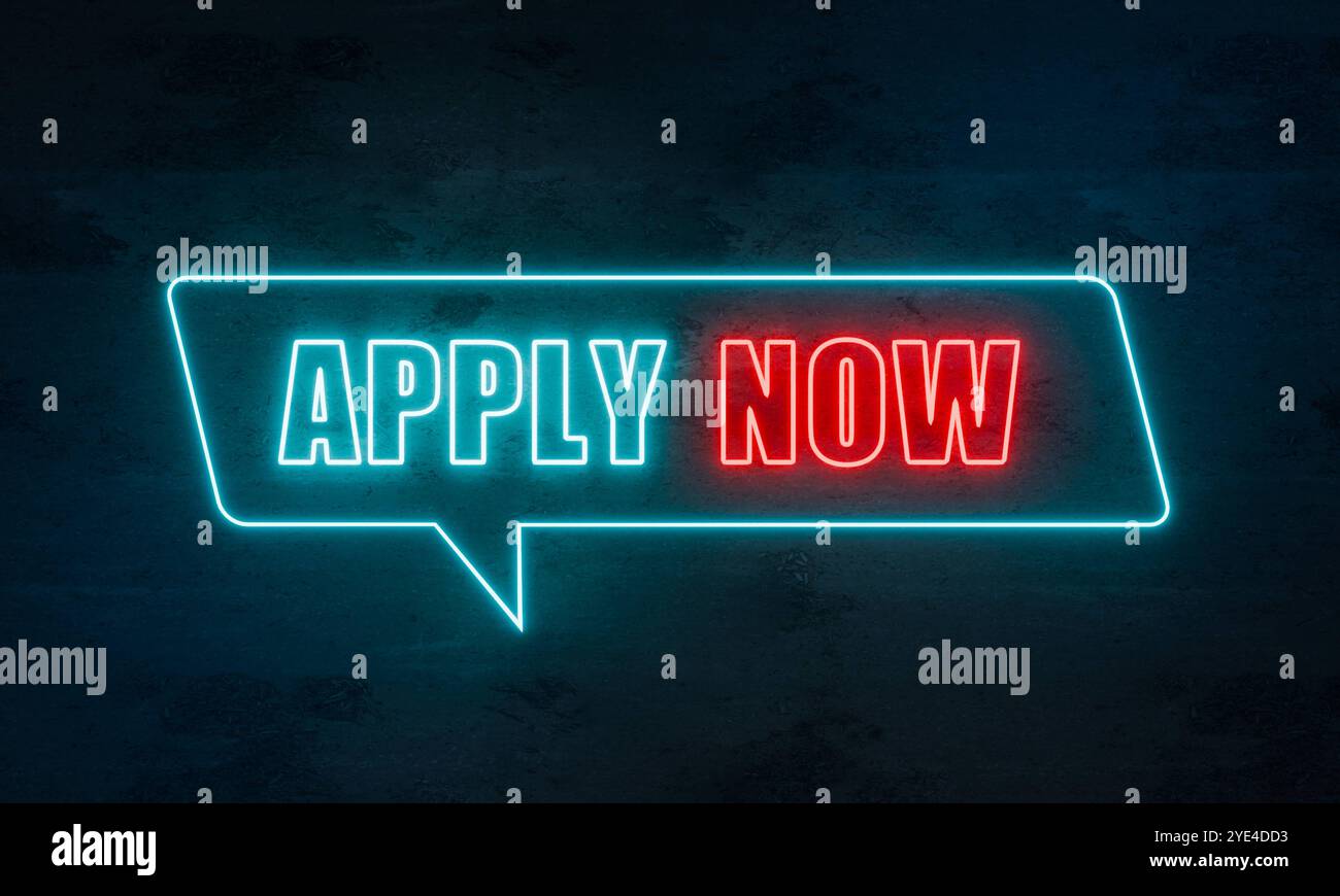 Apply now neon sign hi-res stock photography and images - Alamy