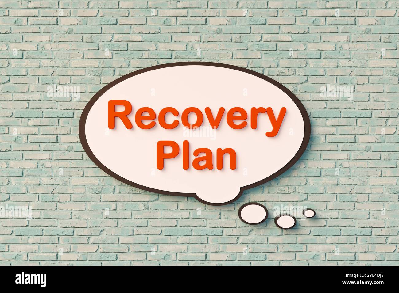 Recovery Plan Recovery plan. Speech bubble, orange letters against the ...