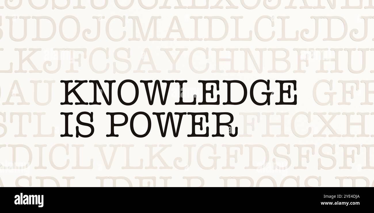 Knowledge is power. Knowledge is power. Page with letters in typewriter ...