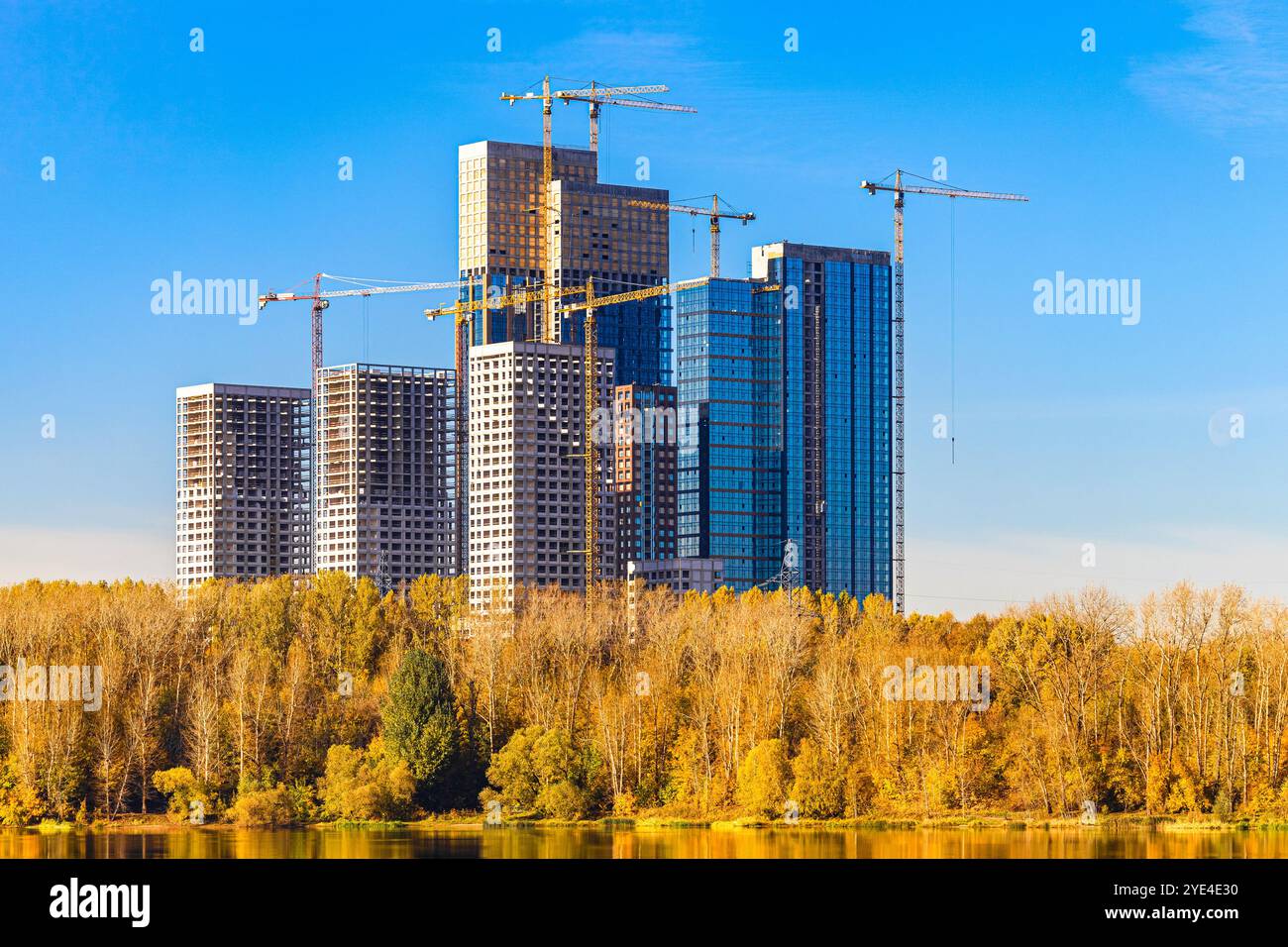 Moscow, Russia - October 21, 2024: construction of a modern residential ...