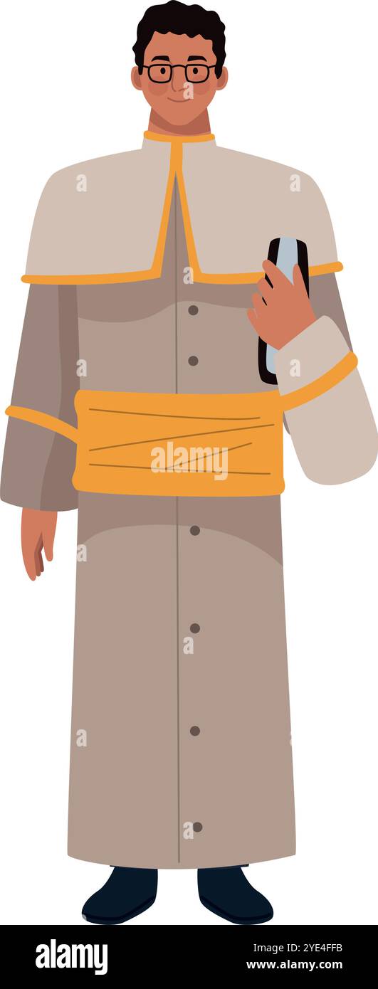 Priest reading the bible Stock Vector Images - Alamy