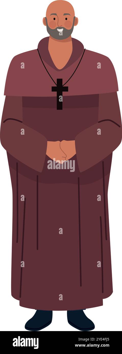 catholic monk wearing hooded gown Stock Vector Image & Art - Alamy