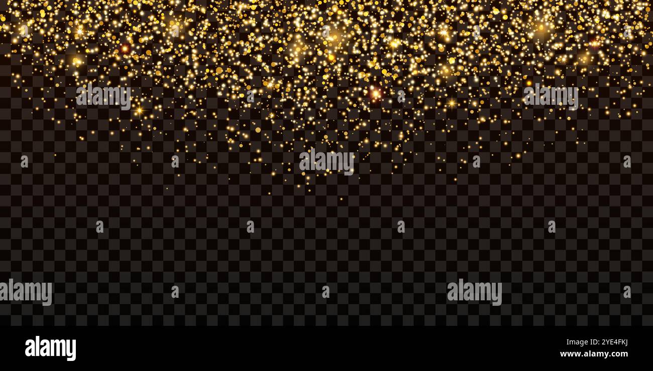 Golden glittering dust with light effect and stars Stock Vector Image ...
