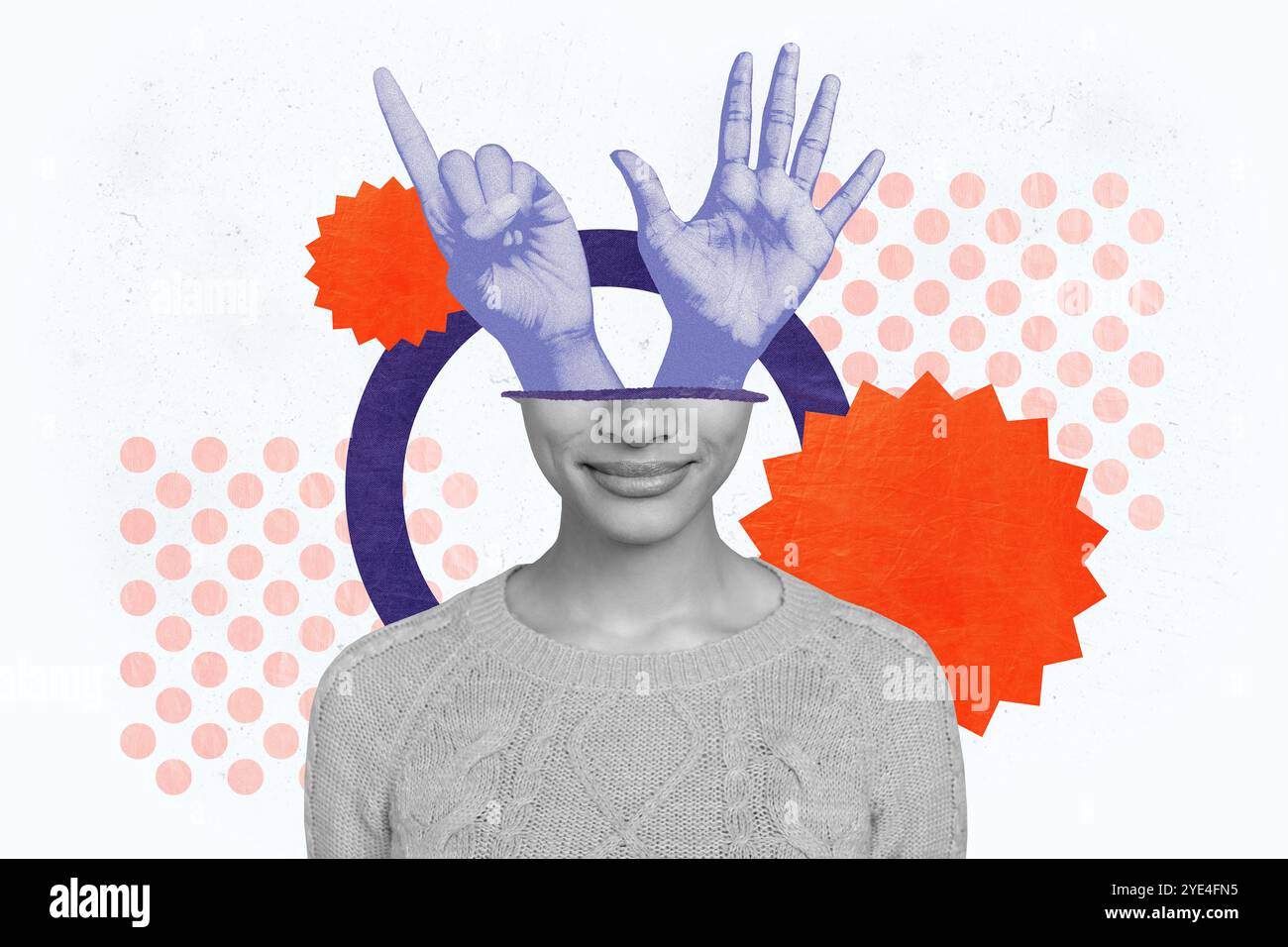 Composite trend artwork sketch image photo collage of illustration dot ...